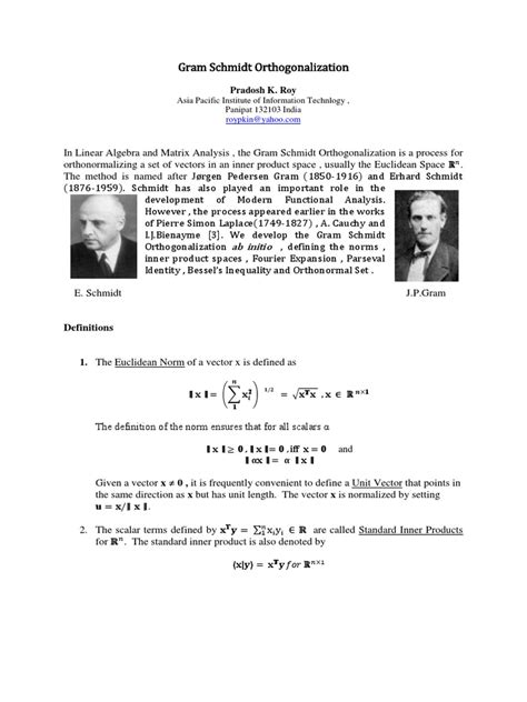 gram schmidt orthogonalization pdf basis linear algebra vector