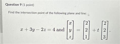 Solved Question Point Find The Intersection Point Of Chegg