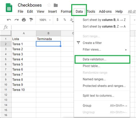 Checkbox En Google Sheets Business Intelligence MX