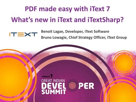 Pdf Made Easy With Itext 7 Ppt
