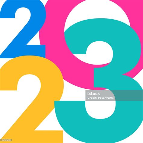 2023 배너 플라 카드 디자인 템플릿 흰색 배경에 고립 된 로고 텍스트 기호 휴일 인사말 카드 벡터 스톡 일러스트 레이 션 벡터에 대한 스톡 벡터 아트 및 기타 이미지