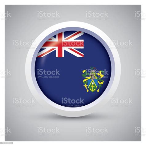 핏 케언 제도 깃발 아이콘 표준 색상이있는 흰색 버튼에 깃발 0명에 대한 스톡 벡터 아트 및 기타 이미지 0명 3차원 형태 공동체 Istock