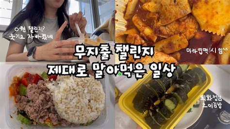 Vlog 무지출챌린지 제대로 말아먹은 일주일 최화정 오이김밥 오이참치포케 마라엽떡 소고기 회식 불닭볶음면 절약하는 30대 직장인 일상 Youtube