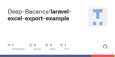 GitHub Deep Bacancy Laravel Excel Export Example