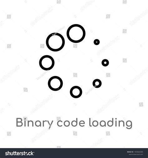 Binary Code Loading Vector Line Icon Stock Vector Royalty Free
