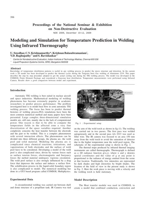 Pdf Modeling And Simulation For Temperature Prediction In Welding Using Infrared Thermography