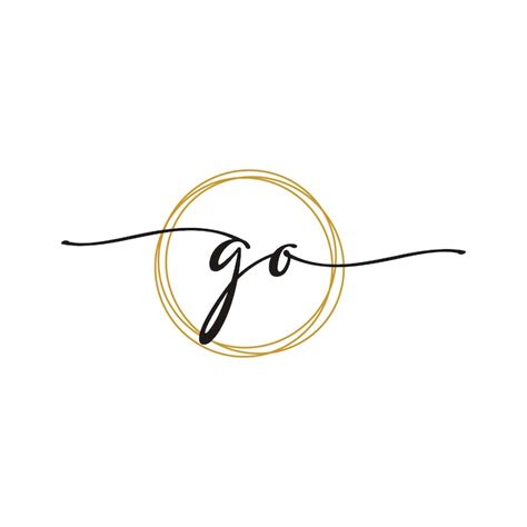 Premium Vector G O Initial Script Letter Beauty Logo Template