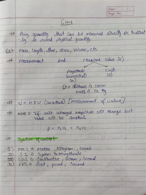 Chapter 1 Unit And Dimensions Pdf Tution Pdf