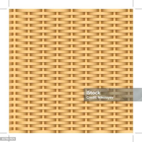 간단한 길 쌈 된 고리 버들 세공 텍스처입니다 밝은 갈색 배경 모조 등나무 또는 버드 나무 길 쌈입니다 0명에 대한 스톡 벡터 아트 및 기타 이미지 Istock