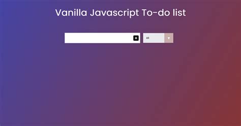 GitHub Yllies Vanilla JS Todo List To Do List Made In JavaScript Vanilla