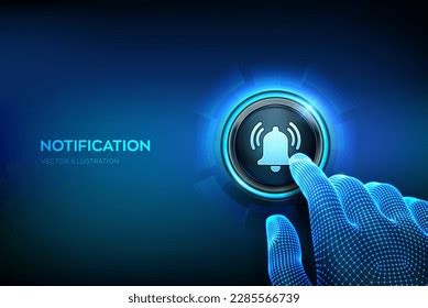 Notification Button Notification Message Icon Alarm Stock Vector Royalty Free 2285566739