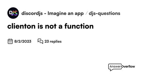 client on is not a function discord js imagine an app