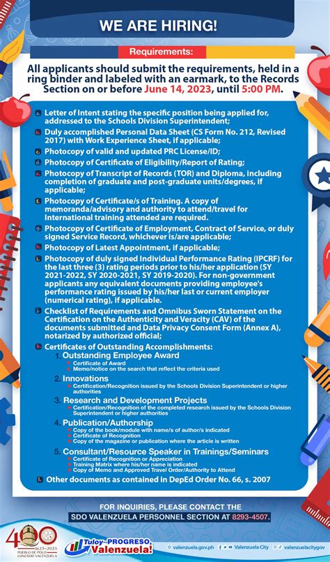 Valenzuela City Deped Valenzuela Is Hiring The Schools Facebook