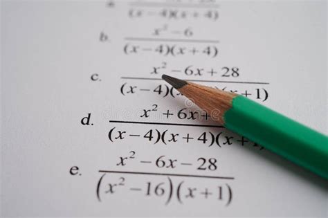 pencil on mathematic formula exercise test paper in education school