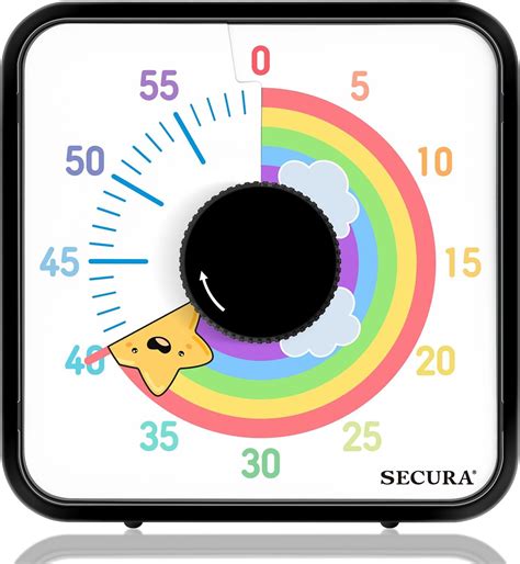 Secura 60 Minute Visual Timer 75 Inch Magnetic Rainbow