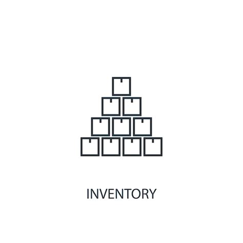 재고 개념 라인 아이콘입니다 간단한 요소 그림입니다 재고 개념 개요 기호 디자인입니다 웹 및 모바일 Uiux에 사용할 수 있습니다 프리미엄 벡터