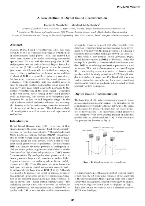 Pdf A New Method Of Digital Sound Reconstruction