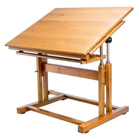 Wooden Artists Drafting Table With Adjustable Tilting Surface Stock Illustration Illustration