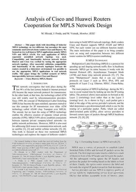 PDF Analysis Of Cisco And Huawei Routers Cooperation For MPLS Network Design