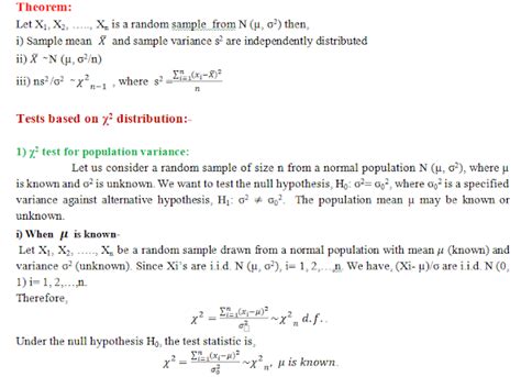 Small Sample Tests Tests Based On 1 Chi Square χ2 Distribution 2