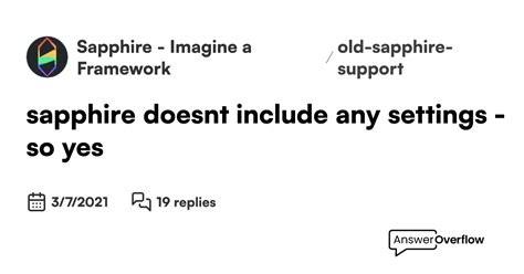 Sapphire Doesnt Include Any Settings So Yes Sapphire Imagine A