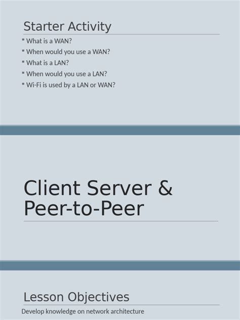 Lesson 3 Client Server And Peer To Peer Pdf Clientserver Model