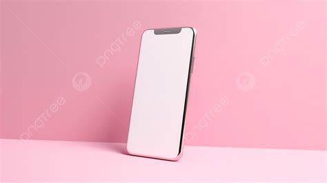 분홍색 배경에 빈 화면이 있는 덮개로 흰색 전화기를 3d 모의 분홍색 격리된 배경의 흰색 화면에 있는 최신 스마트폰을 조롱하는