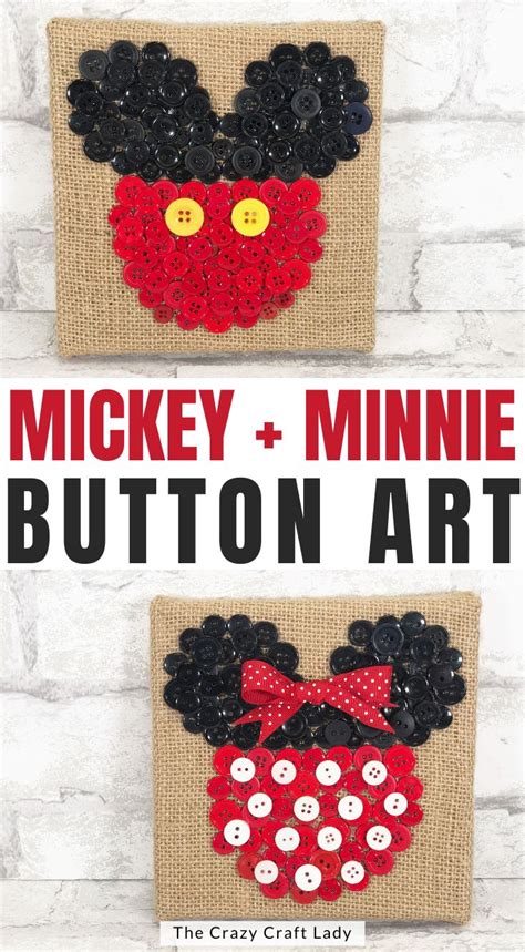 Mickey Mouse Button Art Disney Wall Decor The Crazy Craft Lady