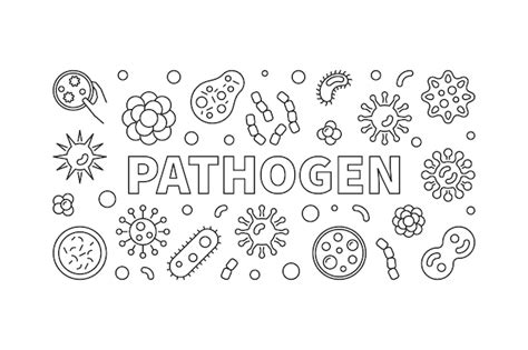 Premium Vector Pathogen Horizontal Illustration Vector Banner Made With Bacteria Icons