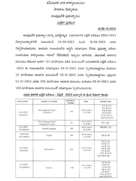 AP SSC Exams Schedule released Check Exam dates Here AP SSC Exam Time Table ఏప పదతరగత