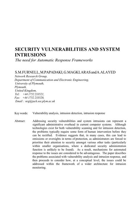 Pdf Security Vulnerabilities And System Intrusions