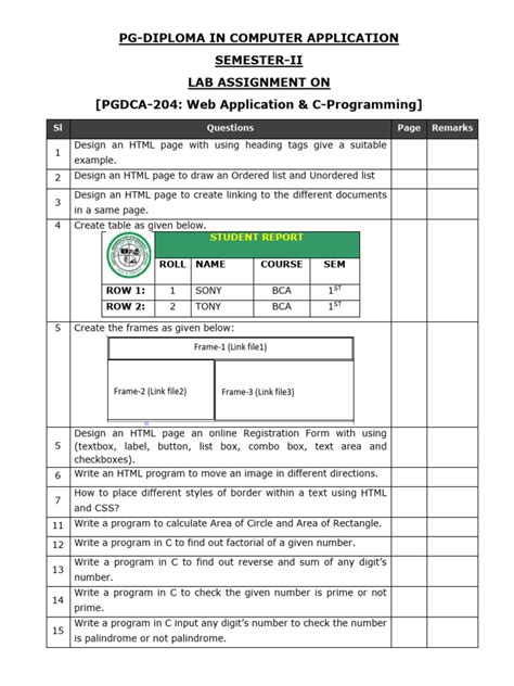Practical Assignment Of Paper Pgdca 204 Pdf