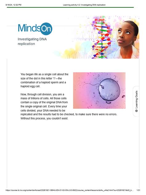 learning activity 4 2 investigating dna replication pdf dna