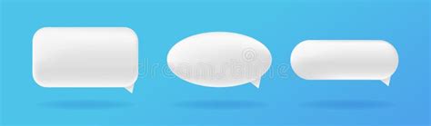 White Speech 3d Bubbles Rounded And Rectangular Dialog Box Stock