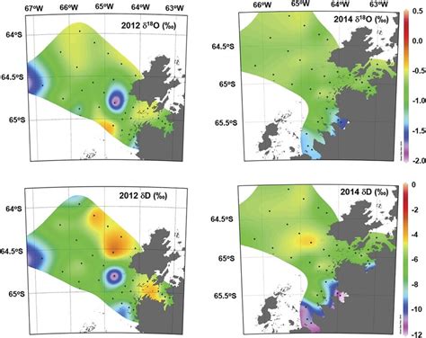 Spatial Distribution Of Water Isotope δo 18 δd Surface Water Download Scientific Diagram