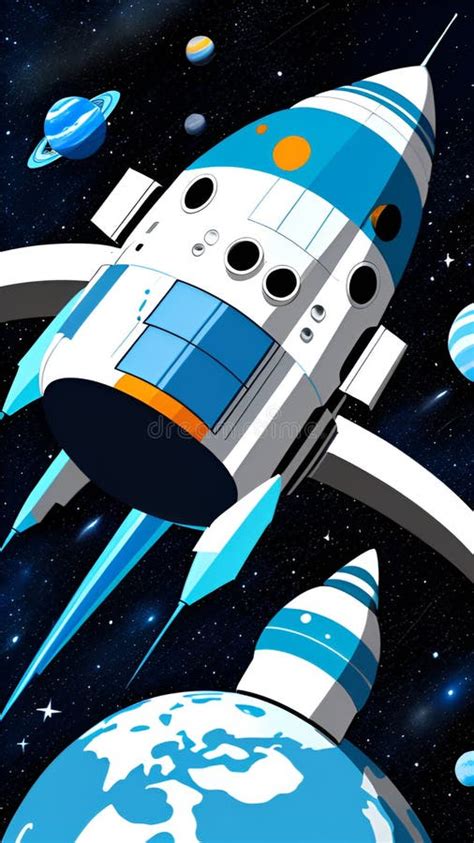 Space Science And Technology Rocket Space Exploration Space Illustration Stock Illustration