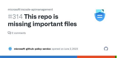 This Repo Is Missing Important Files · Issue 314 · Microsoftvscode Apimanagement · Github