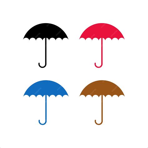 Premium Vector Umbrella Icon Umbrella Icons 4 Color
