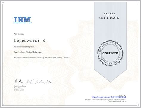 Logeswaran E On Linkedin Datascience Ibm Coursera Datascience Share