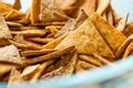 Bowl Of Traditional Triangular Corn Tortilla Chips Free Stock Image