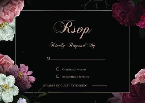 Elegant Rsvp Card Floral Template Postermywall