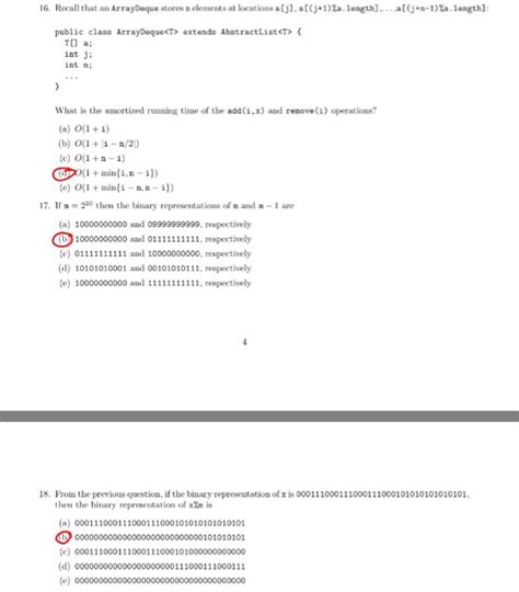 Solved 16 Ro All That An Arraydeque Stores Nelements At