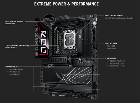 asus rog maximus z890 hero atx lga 1851 motherboard bermor techzone btz
