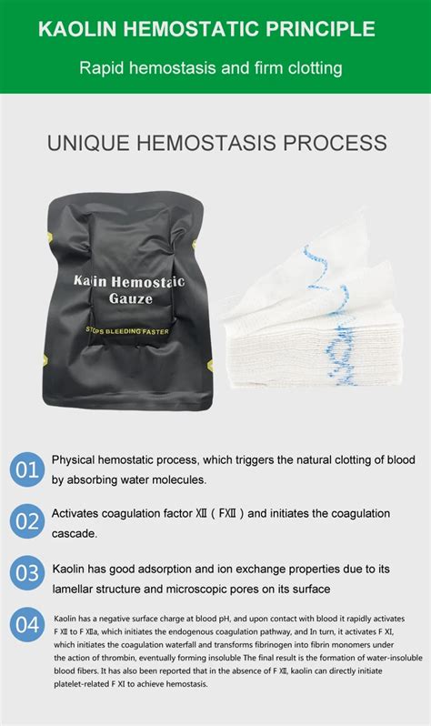 Kaolin Hemostatic Gauze Roll Hemostatic Gauze Ce First Aid Kit ...