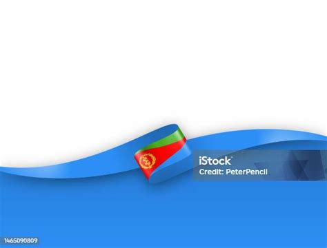 에리트레아 국기 리본 배경에 에리트레아 국기 긴 배너입니다 템플렛 복사를 위한 공간 벡터 스톡 일러스트레이션 3차원 형태에 대한 스톡 벡터 아트 및 기타 이미지 Istock