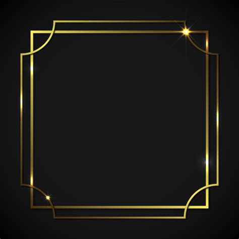 현실적인 골든 프레임 디자인 무료 벡터