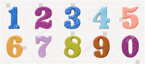 Sugar Cookies Or Gingerbread Set In Form Of Arabic Numerals Covered Sugar Cookies Or Gingerbread Set In Form Of Arabic Numerals Covered