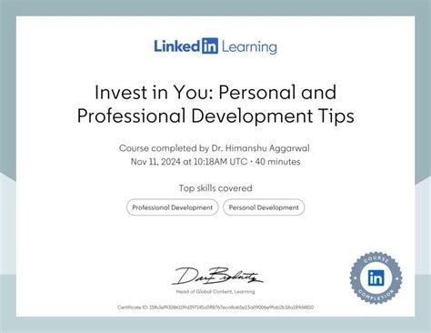 Dr Himanshu Aggarwal On Linkedin Certificate Of Completion