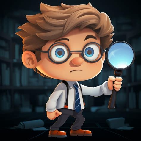 Premium Photo Acartoon Depiction Of A Man Using A Magnifying Glass