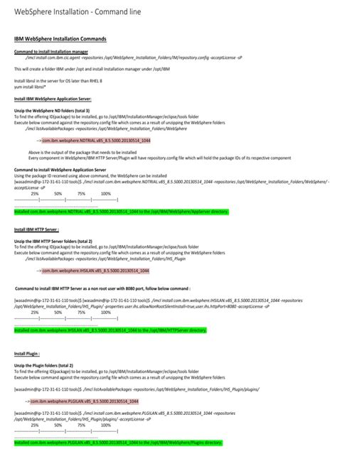 Websphere Installation Command Line Pdf Zip File Format Directory Computing